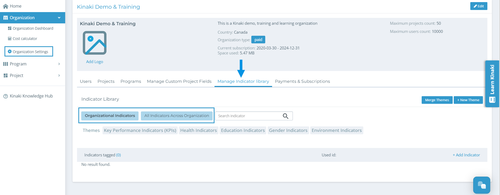 Managing Indicator Library - Kinaki