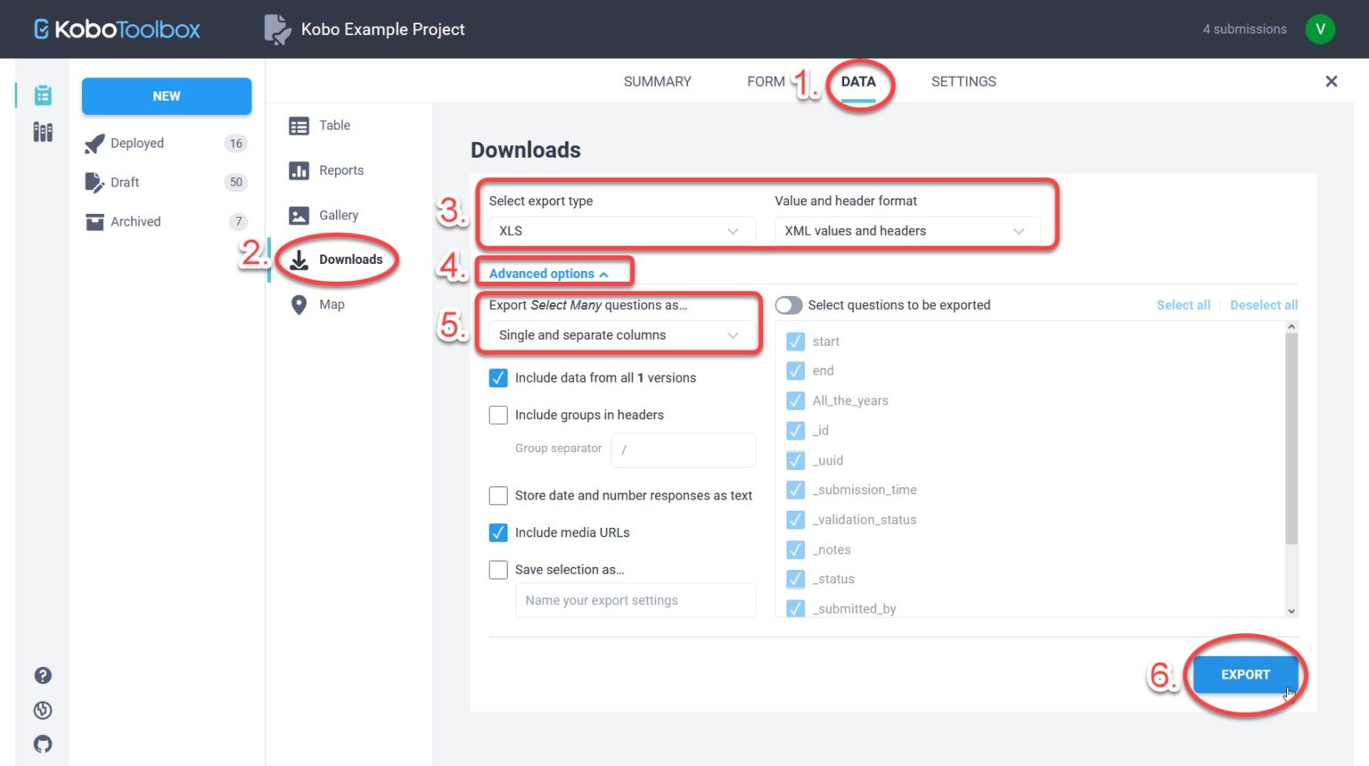 Kinaki and KoboToolbox: Data Import - Option 1 - Kinaki